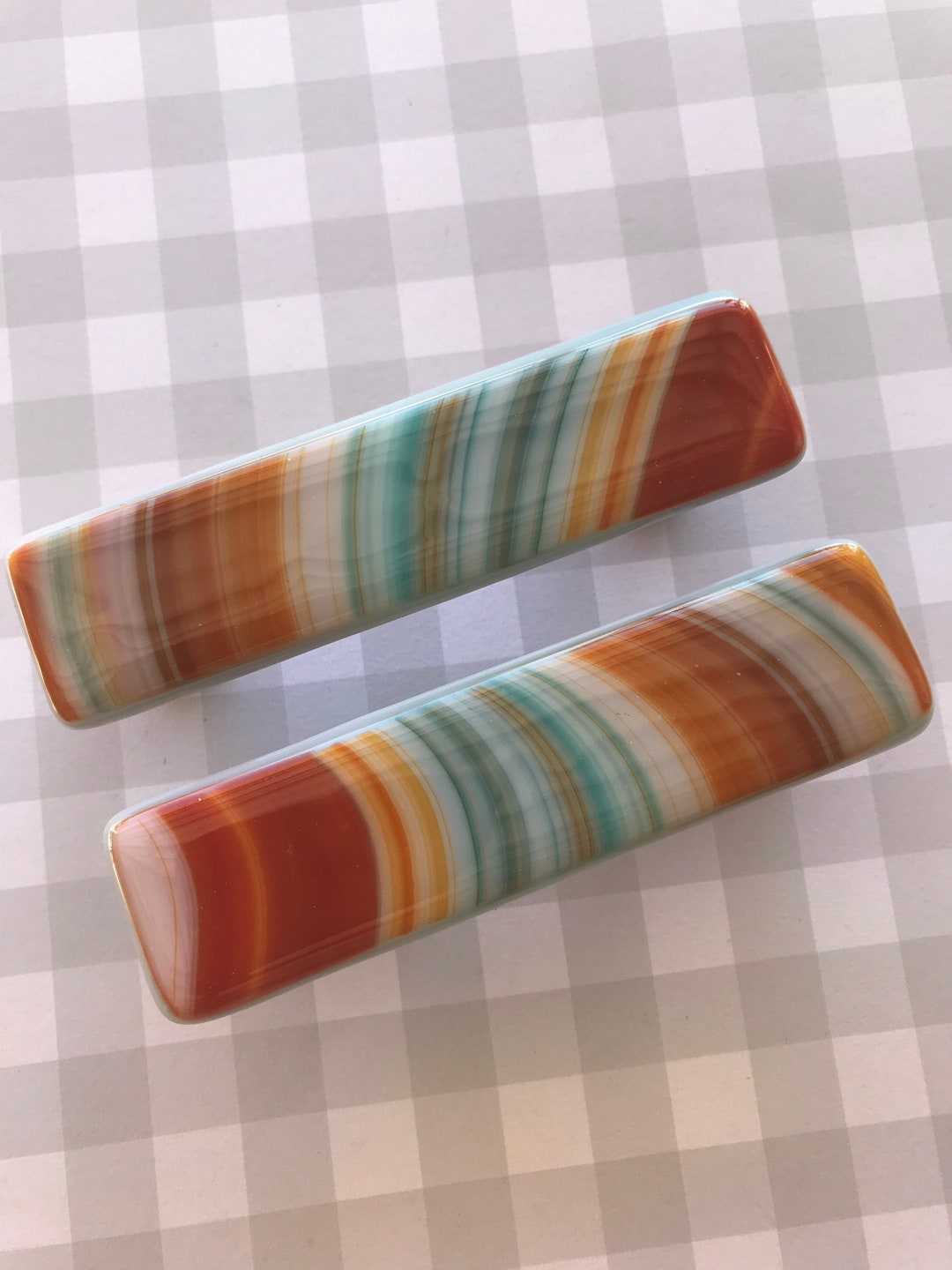 Fused Glass Cabinet Spa Pull Knob & Hardware, Beach Sunset Artisan ...