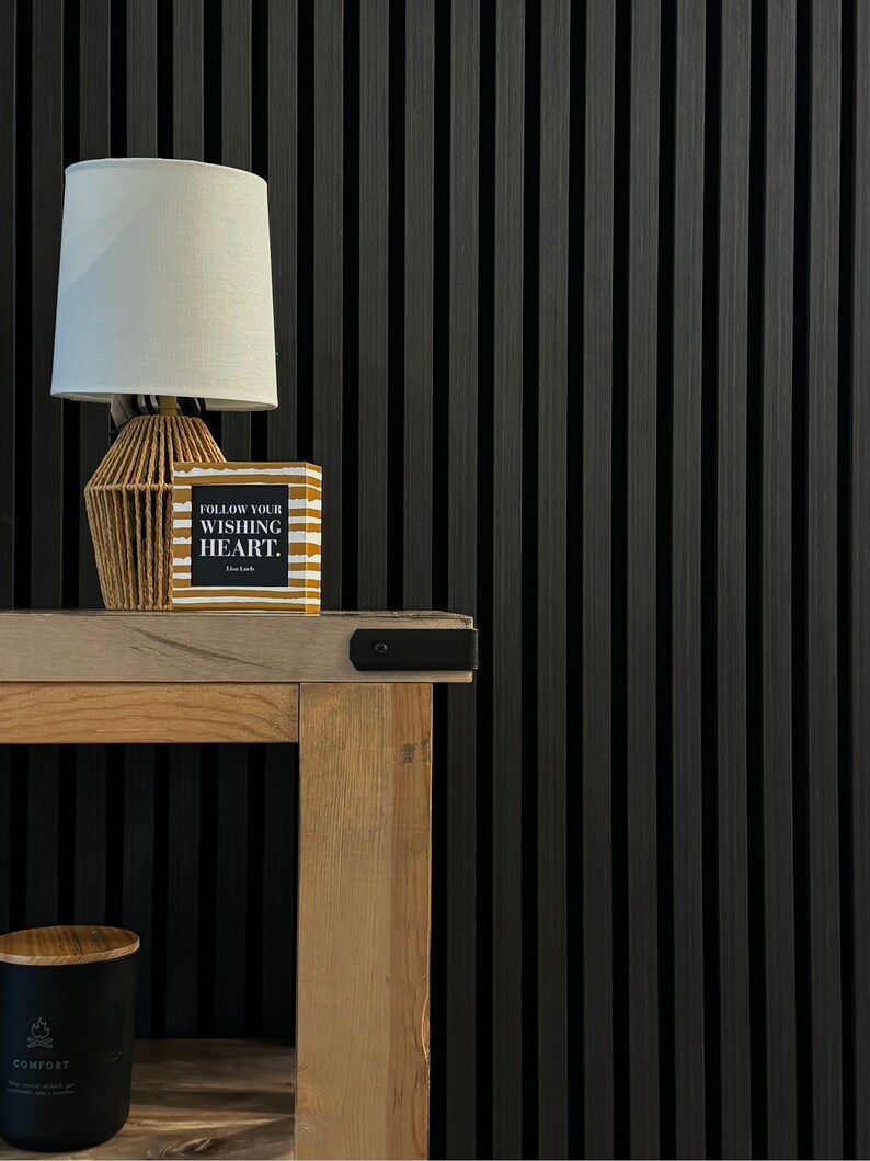 TWO Extra Wide Decorative Wall Panels in Black Onyx Pine - Easy to ...