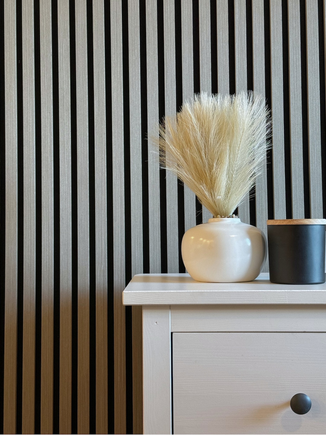 TWO Extra Wide Decorative Wall Panels in Smoked Grey Oak - Easy to ...