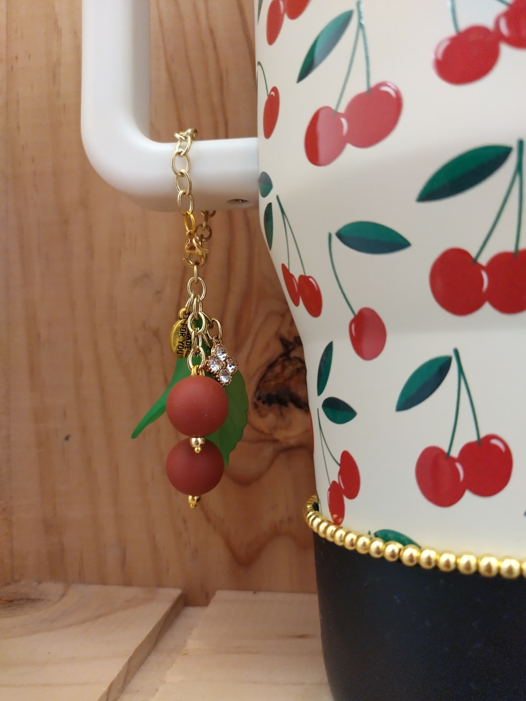 Cherry Tumbler Charm for Handle Accessories Tumbler Tumbler Cup Charm ...