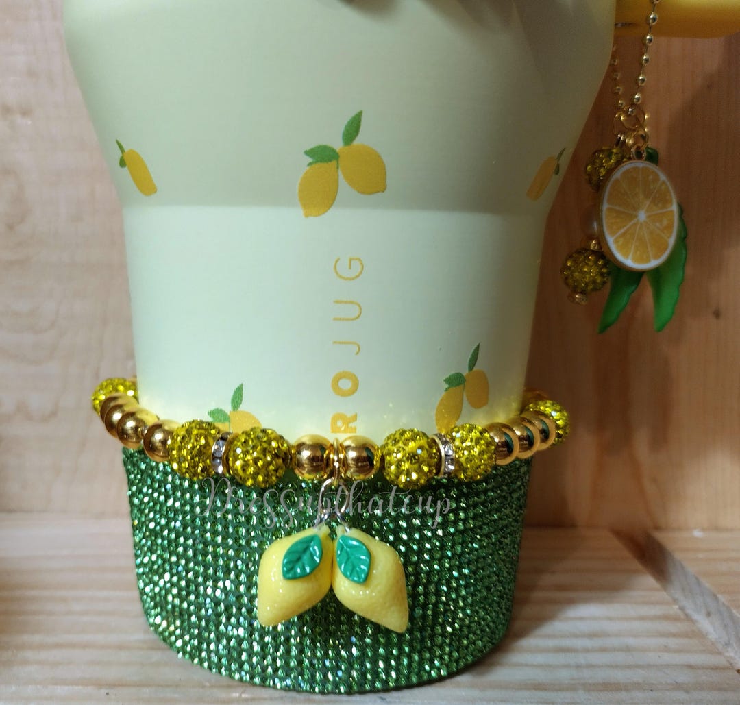Main Squeeze Lemon Boot Topper Handle Charm Bracelet Straw Charm ...