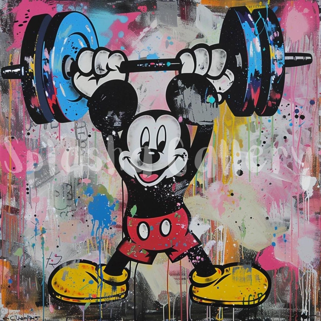 Mickey Mouse in the Gym, Digital, Wall Art, Bundle, Instant Download ...
