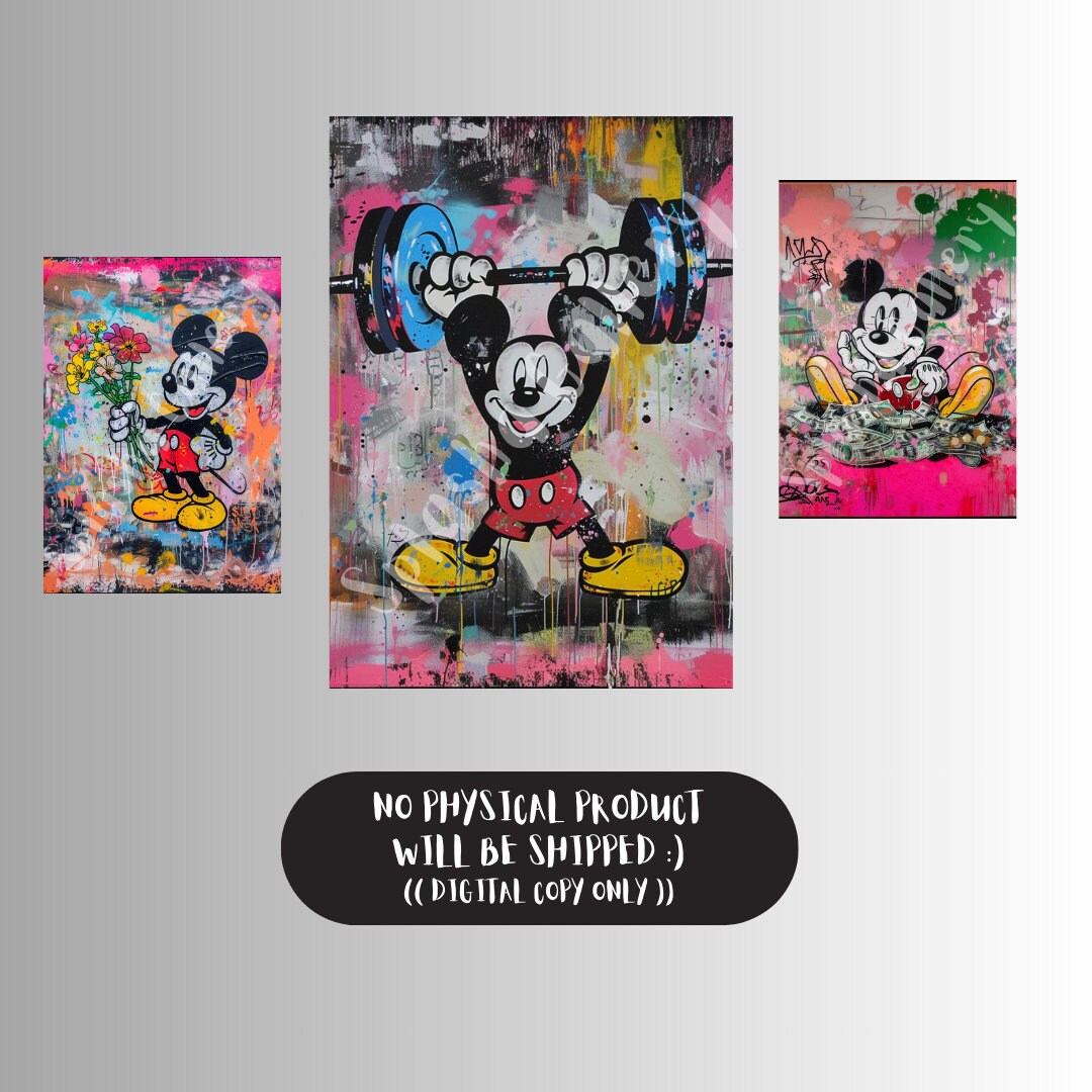 Mickey Mouse in the Gym, Digital, Wall Art, Bundle, Instant Download ...