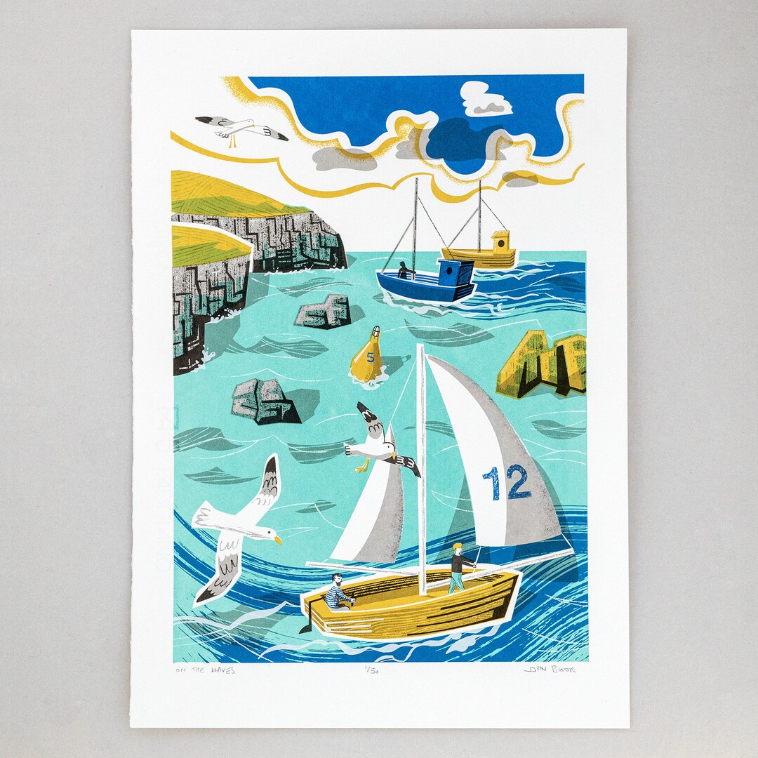On the Waves Six Colour Limited Edition Hand Made Screenprint - Etsy