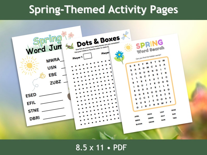 Spring Activity Coloring Pages for Kids, Easter, Printable Download ...