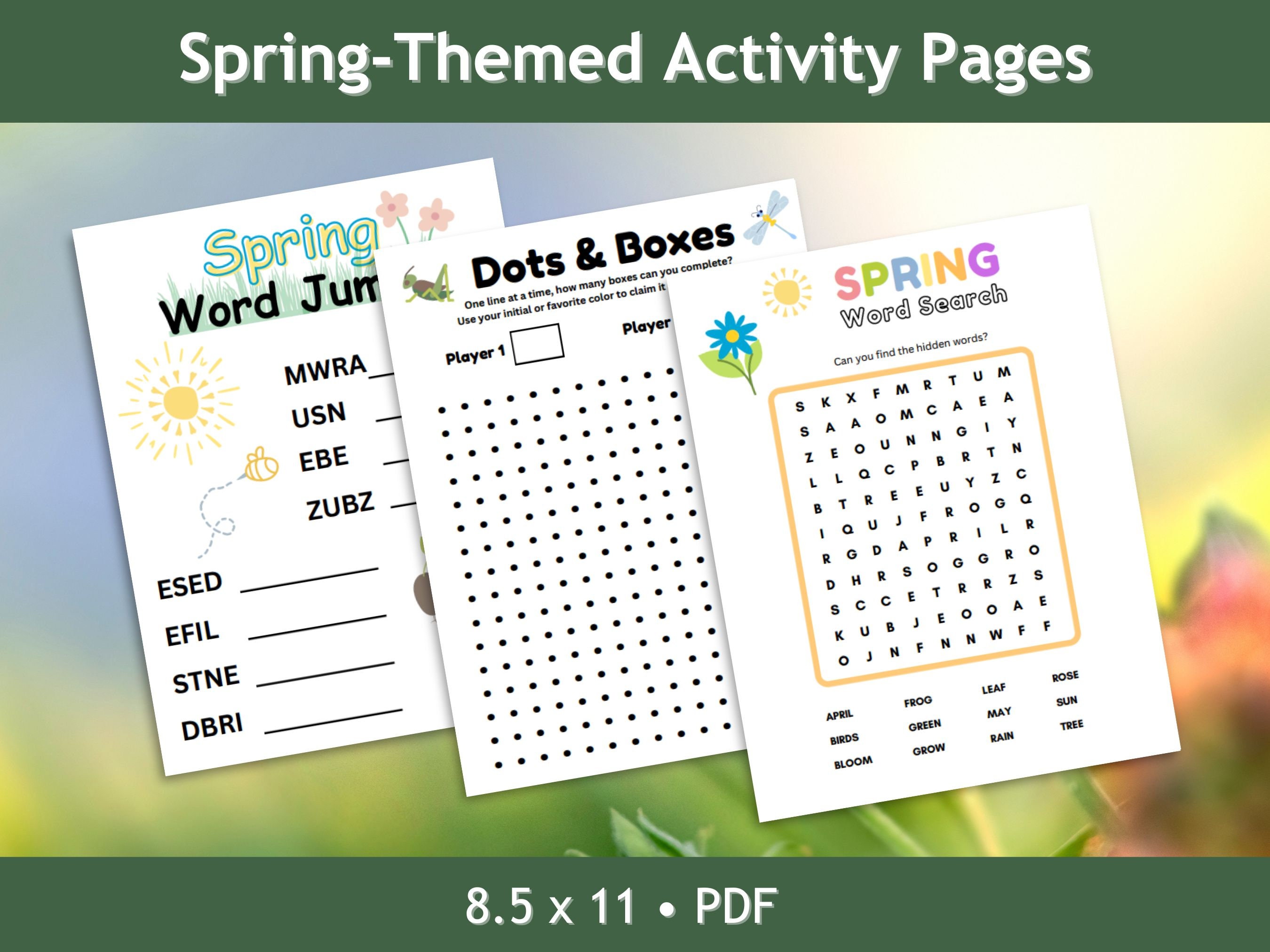 Spring Activity Coloring Pages for Kids, Easter, Printable Download ...