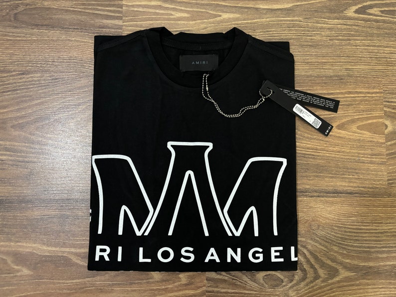 AMIRI Black Los Angeles Logo T-shirt Premium Designer Wear All Sizes S ...