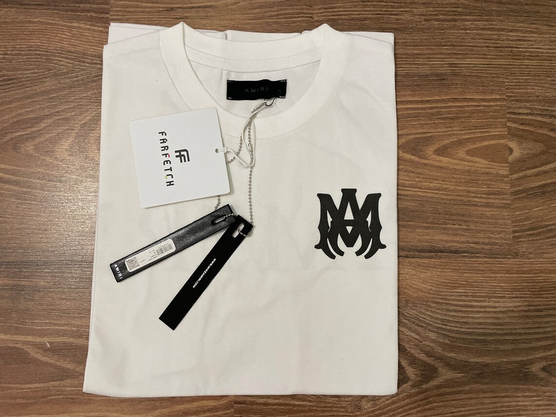 Amiri Classic Monogram White T-shirt Refined Designer Wear - Etsy
