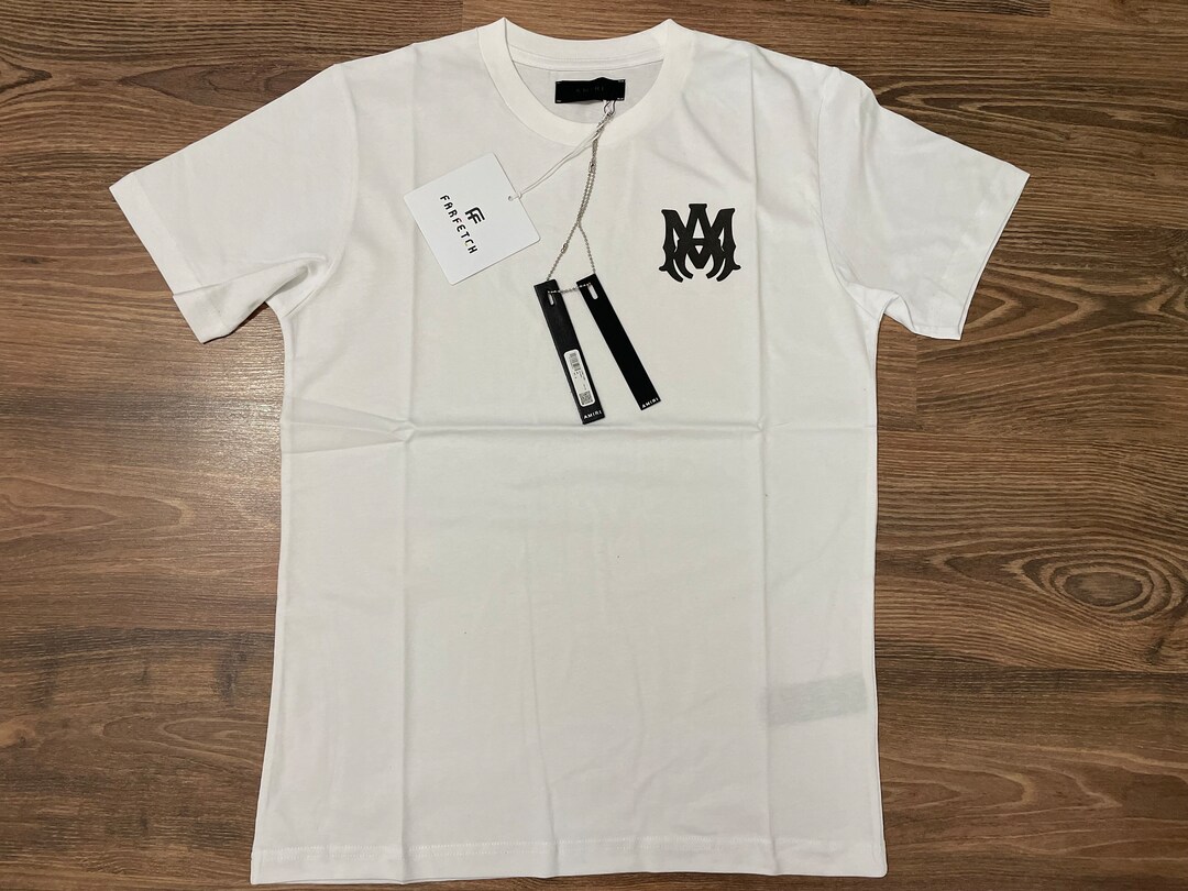 Amiri Classic Monogram White T-shirt Refined Designer Wear - Etsy