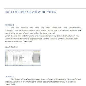 Excel Exercises Solved With Python - Etsy