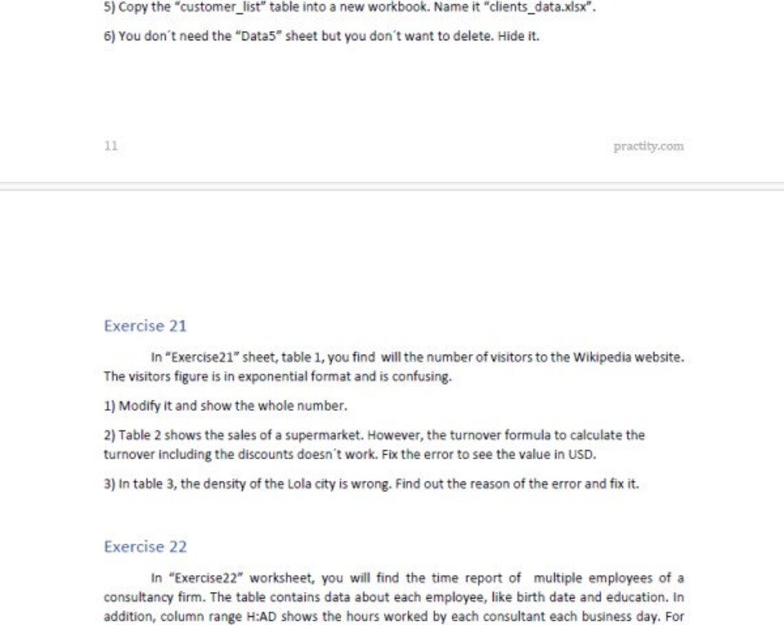 50 Excel Exercises for Absolute Beginners - Etsy