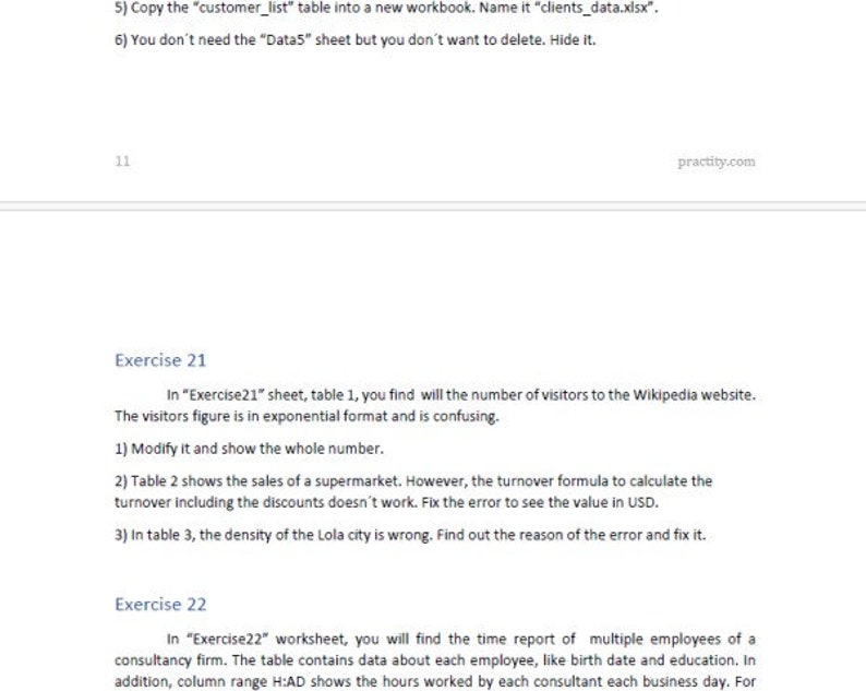 50 Excel Exercises for Absolute Beginners - Etsy
