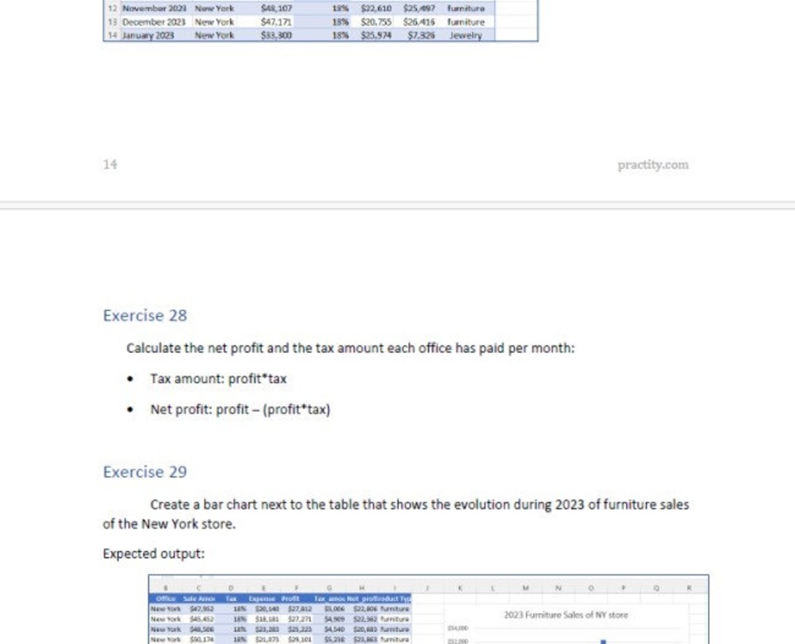 50 Excel Exercises for Absolute Beginners - Etsy