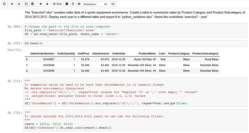 Excel Exercises Solved With Python - Etsy Excel Exercises Solved With Python - Etsy
