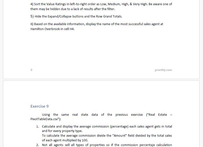 Pivot Tables Exercises - Etsy