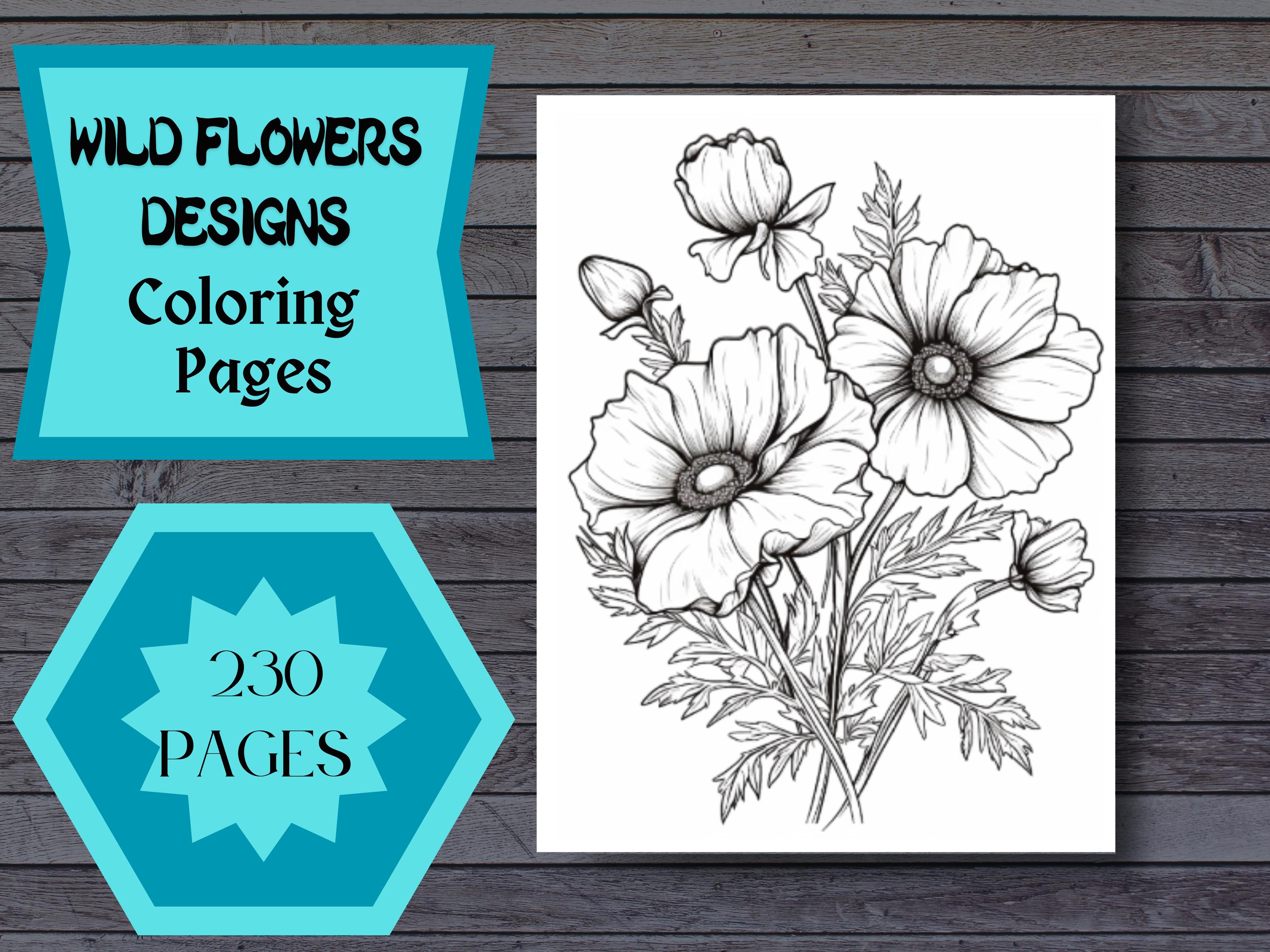Editable Wildflower Coloring Pages, Adult Coloring Coloring Pages for ...