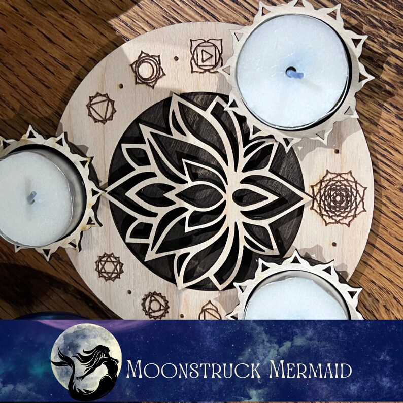 Lotus Flower Celestial Candleholder, Sun and Moon, Celtic, Pagan ...