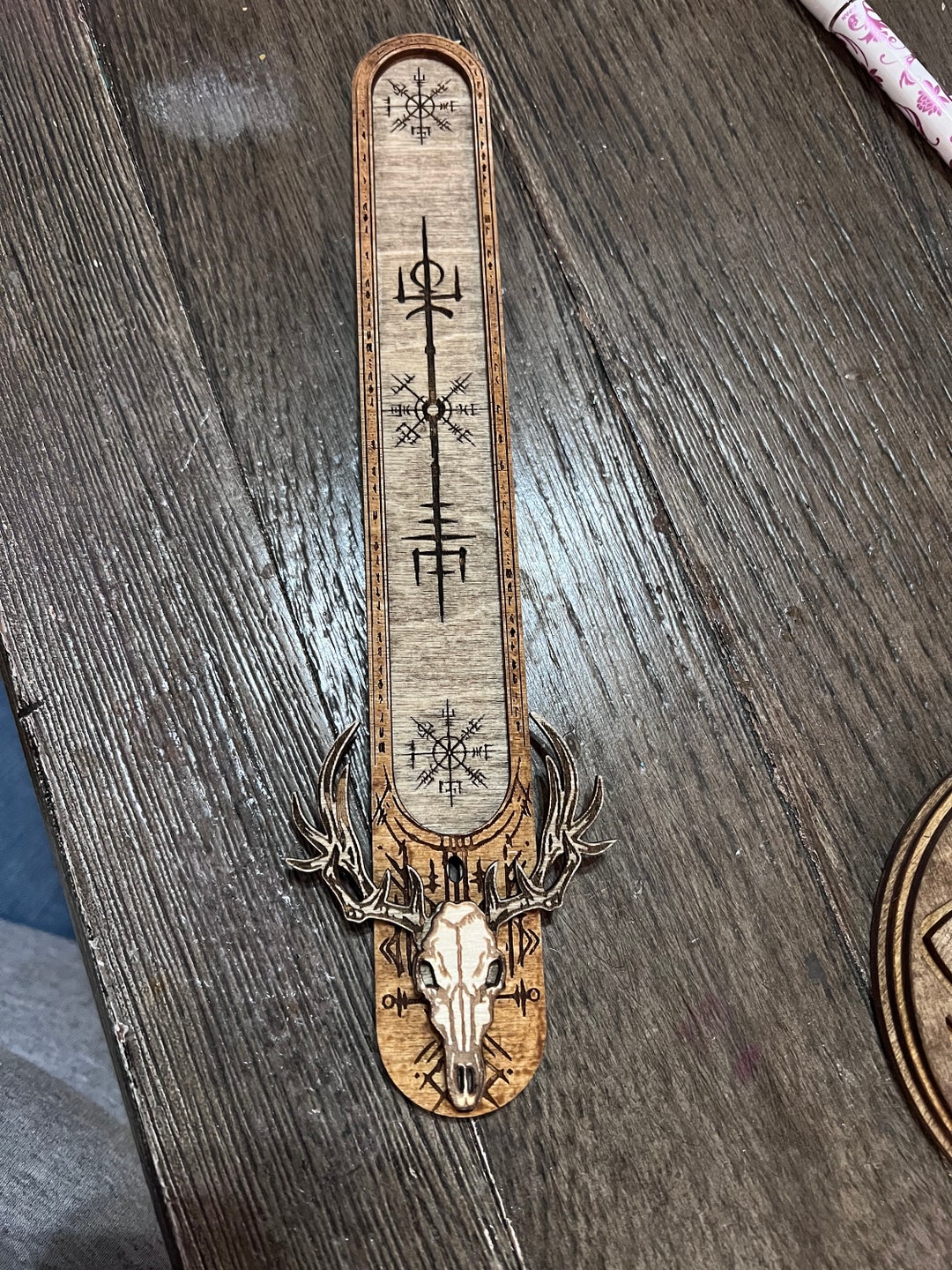 Viking Runes Deer Skull Incense Holder - Etsy