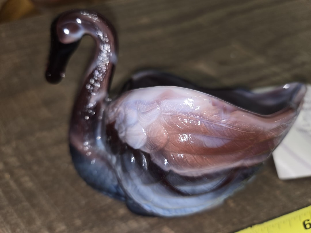 Imperial Purple Slag Glass Swan - Etsy