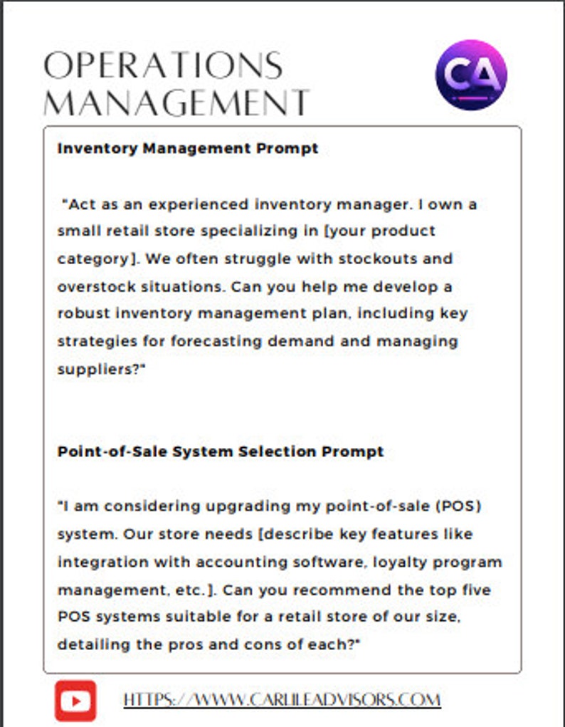 Ai Prompts for Retail Store's - Etsy