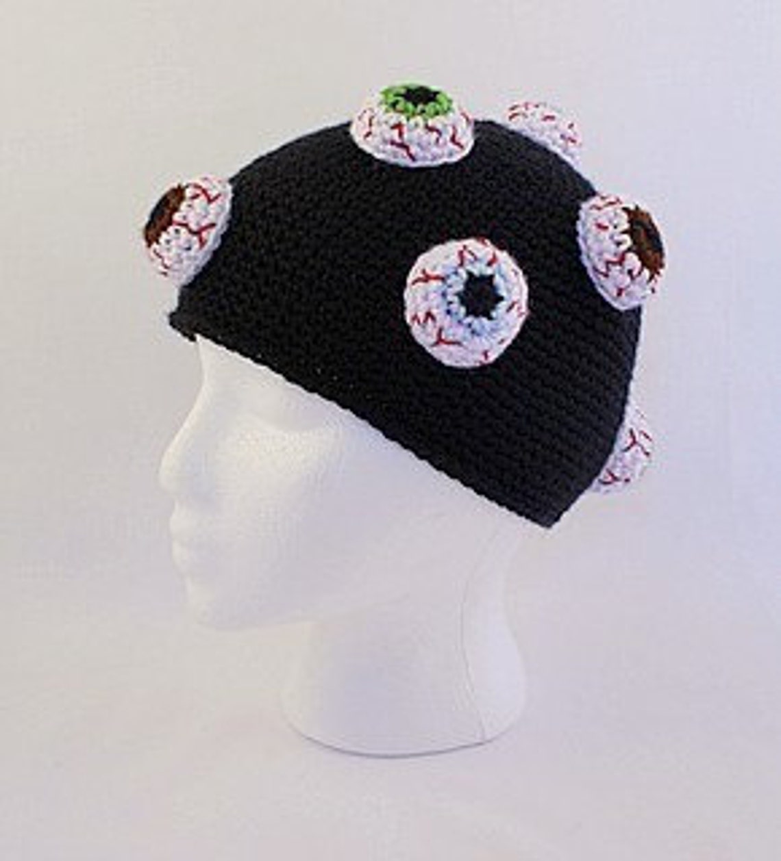 Crochet Pattern, Crochet Eyeballs Beanie, Crochet Halloween Costume ...
