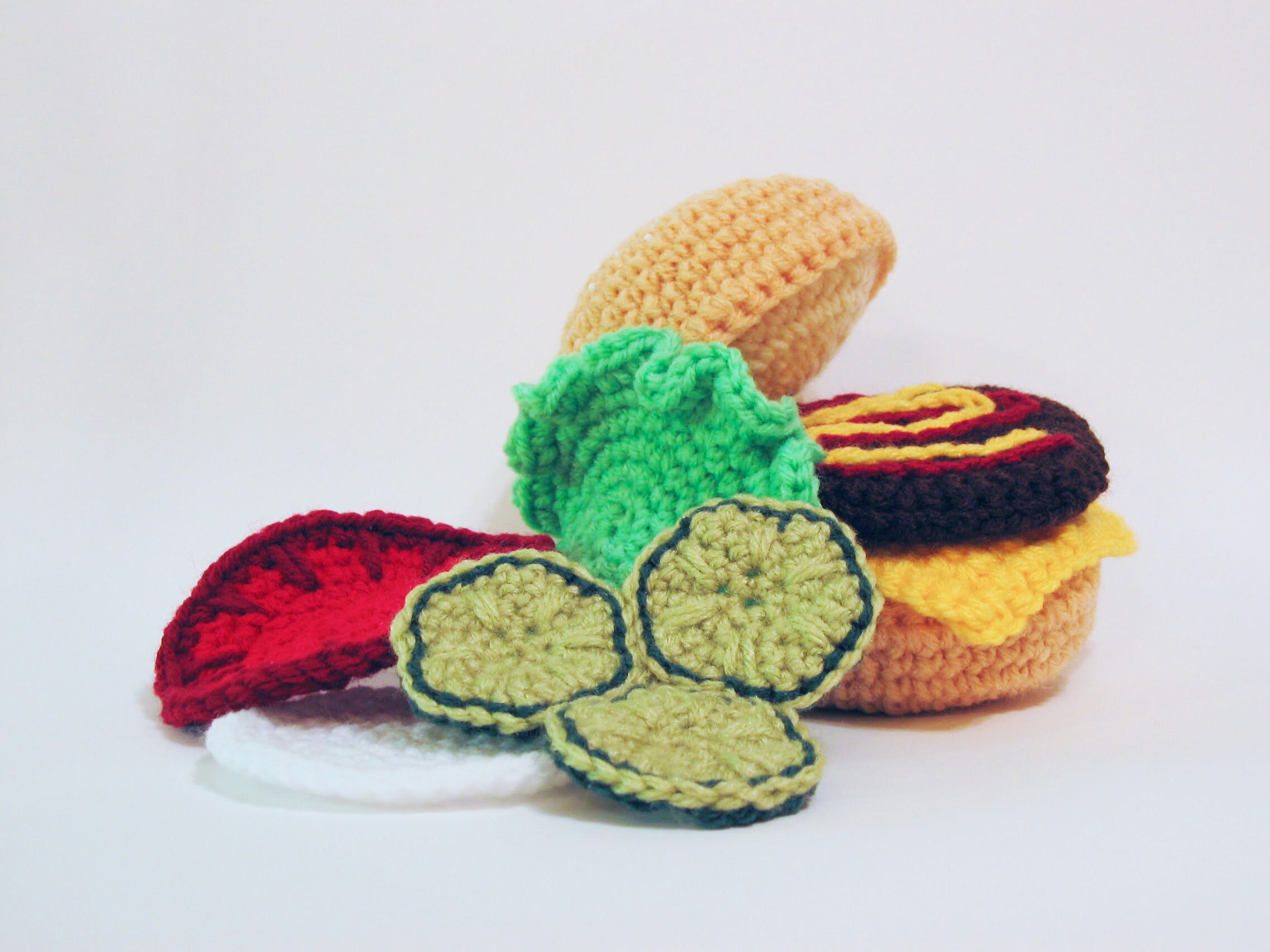 Crochet Pattern Hamburger Coaster Set Crochet Food - Etsy