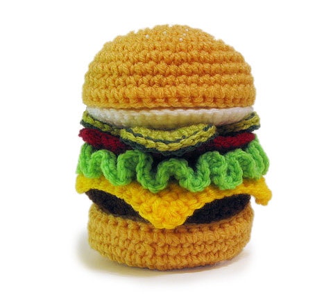 Crochet Pattern Hamburger Coaster Set Crochet Food - Etsy