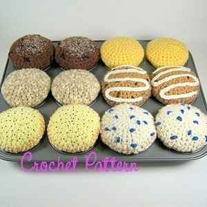 Crochet Pattern, Crochet Muffins, Crochet Food, Play Food, Crochet ...