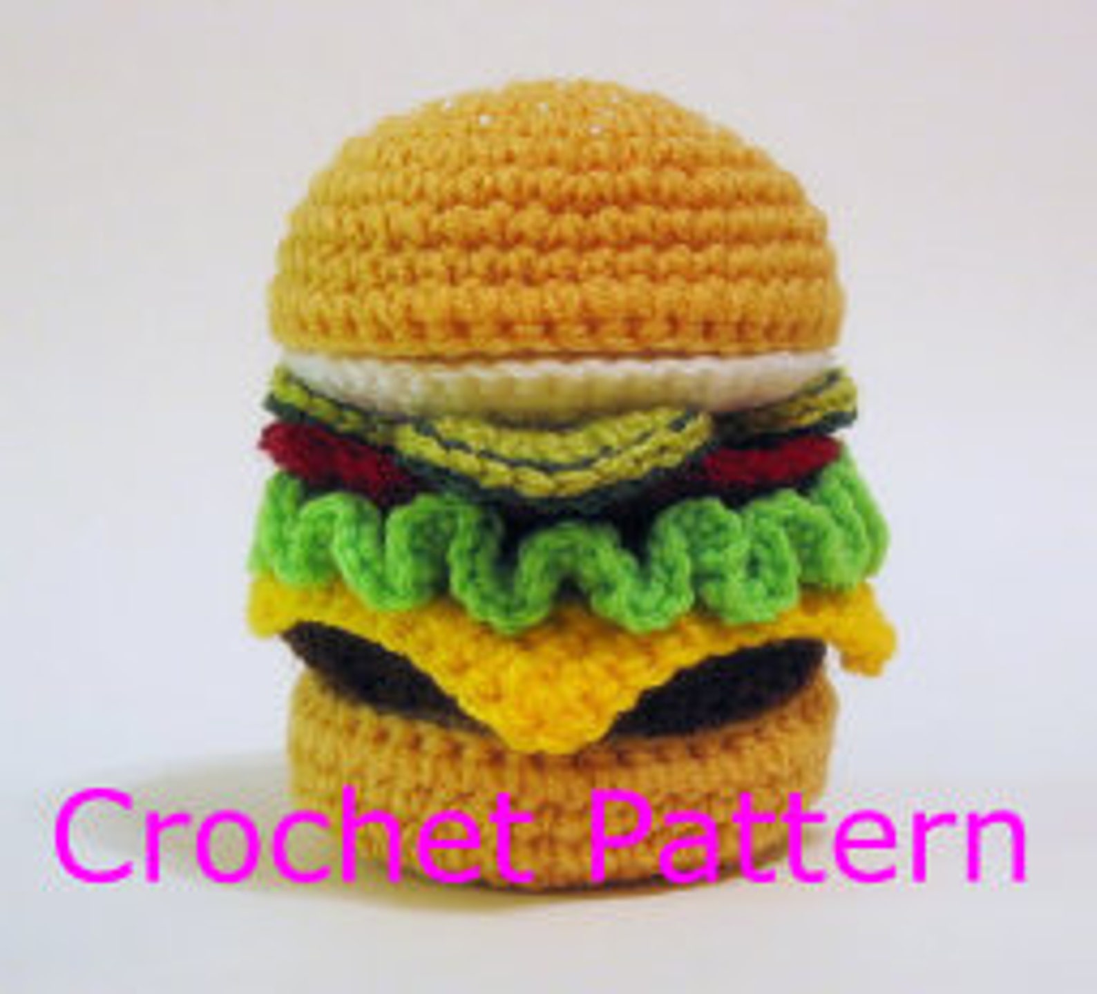 Crochet Pattern, Hamburger Coaster Set, Crochet Food, Amigurumi ...