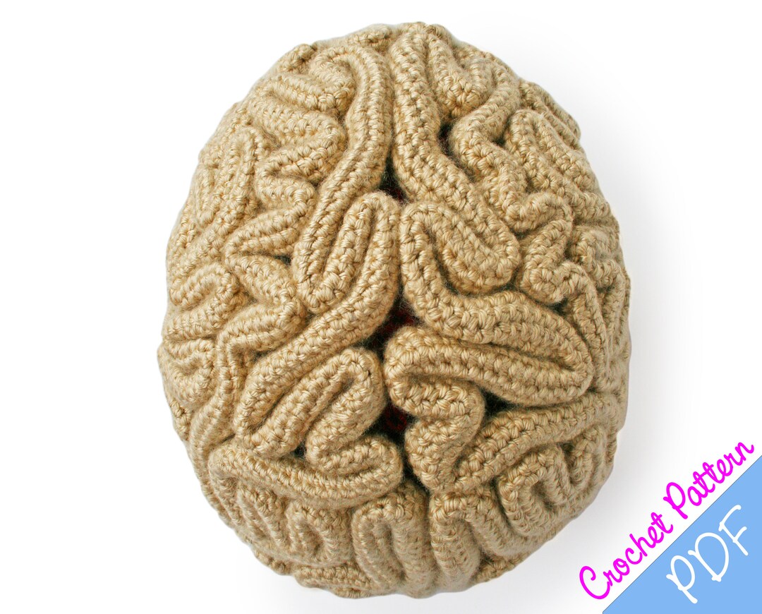 Crochet Pattern, Brain Beanie, Brain Hat, Crochet Brain, Science ...