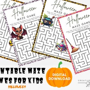 PRINTABLE Halloween Maze Games for Kids | 20 Unique Mazes | Spooky ...