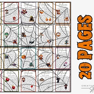PRINTABLE Halloween Maze Games for Kids | 20 Unique Mazes | Spooky ...