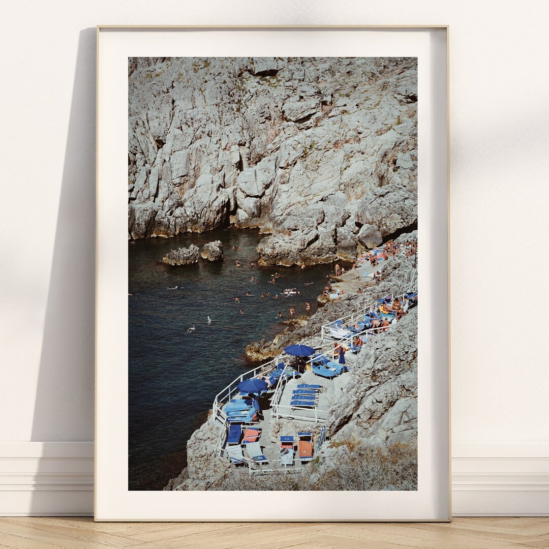 Capri Italy Wall Art, Italy Wall Art Capri Beach Club Italian Summer ...