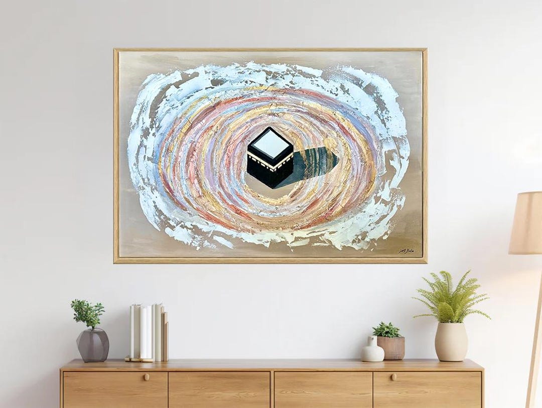Abstract Holy Kaaba/masjid Al Haram Canvas Painting – Modern Islamic ...