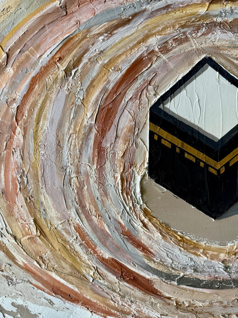 Abstract Holy Kaaba/masjid Al Haram Canvas Painting – Modern Islamic ...