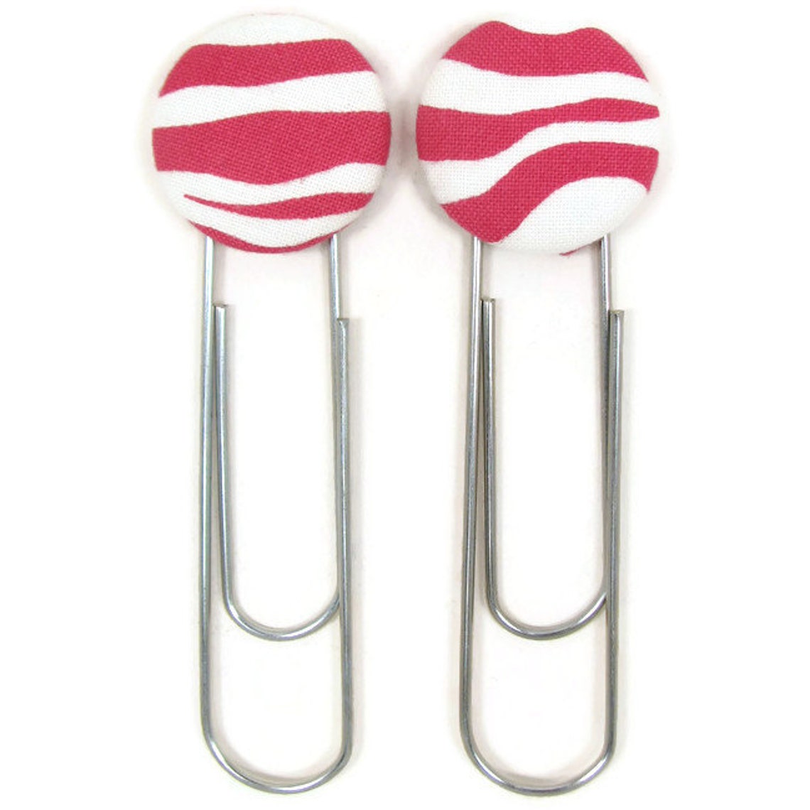 Set of 2 Jumbo Paperclips in Hot Pink and White - Etsy