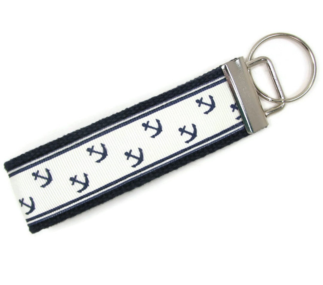 Mini Anchors Key Fob in Navy Blue - Etsy
