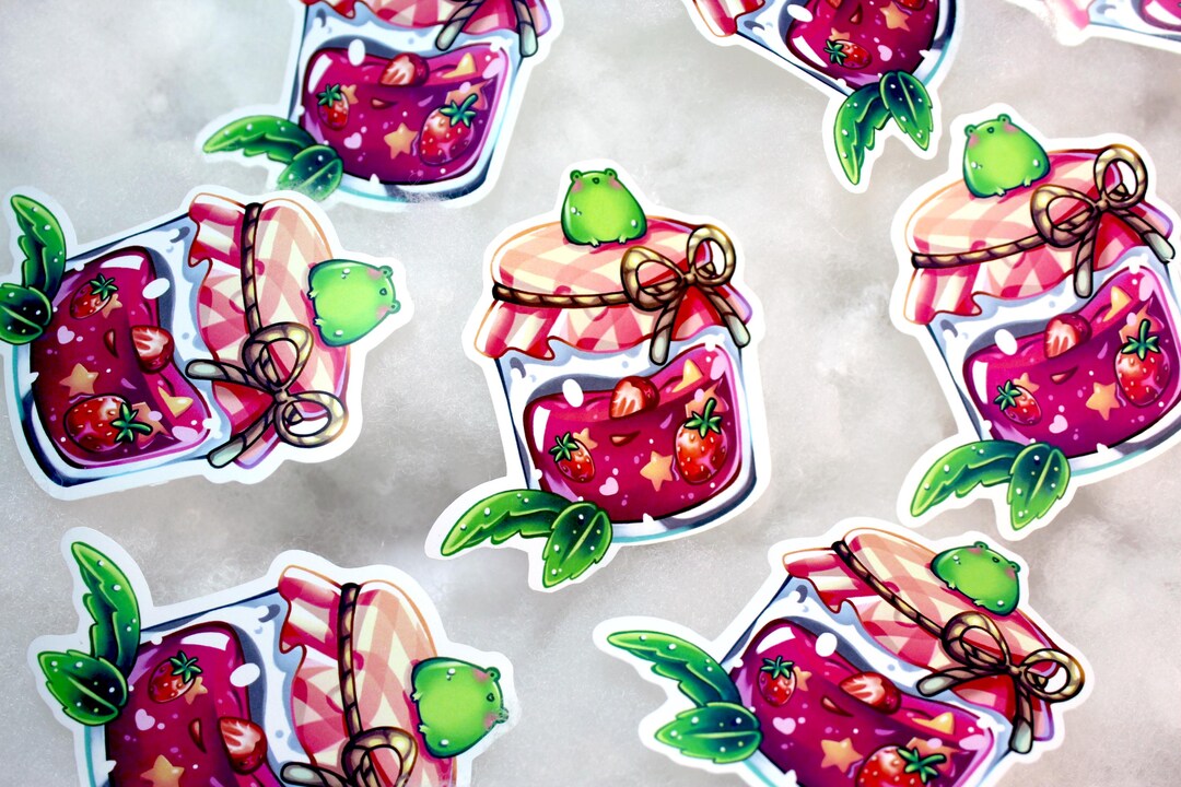 Aesthetic Strawberry Jam Sticker - Etsy