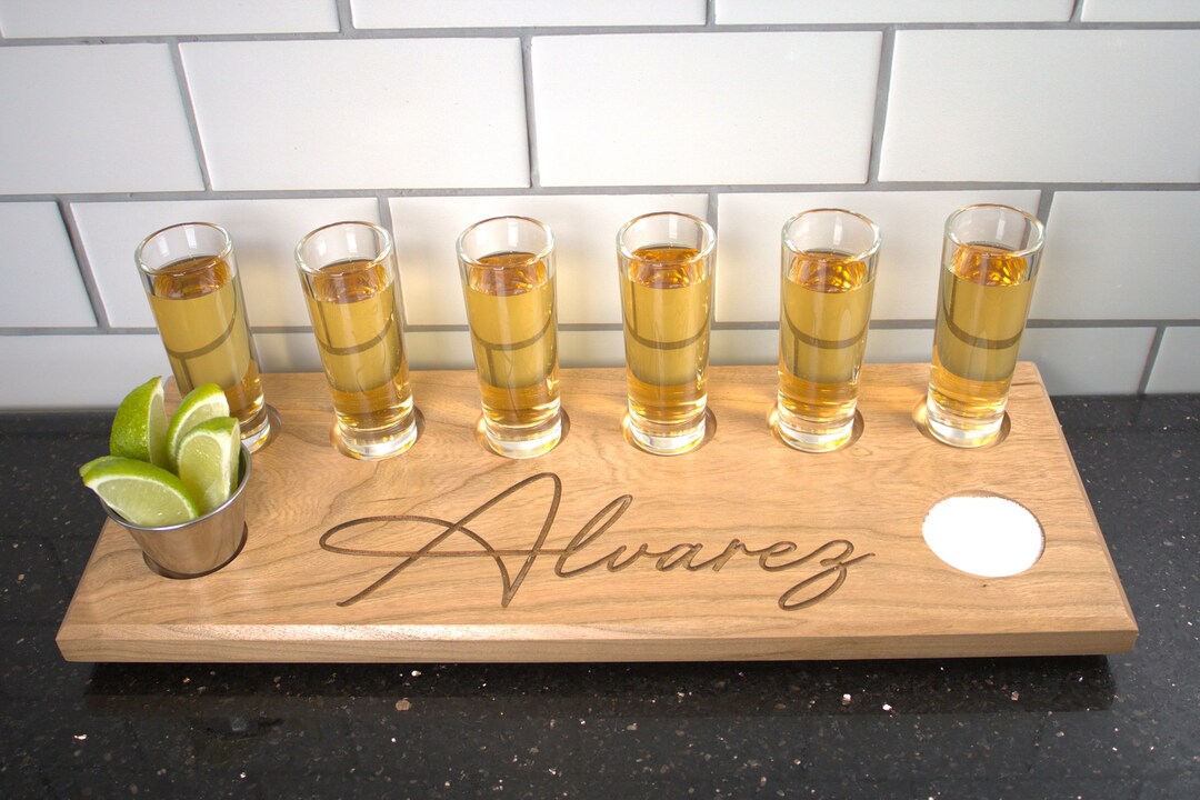 Tequila Serving Tray Liquor Flight Set Man Cave Barware Customized ...