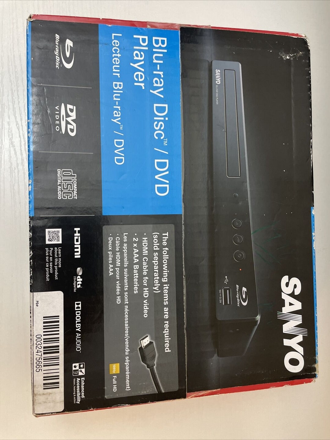 Sanyo FWBP507FF Blu-ray Disc, DVD, Cd Player W Remote New - Etsy