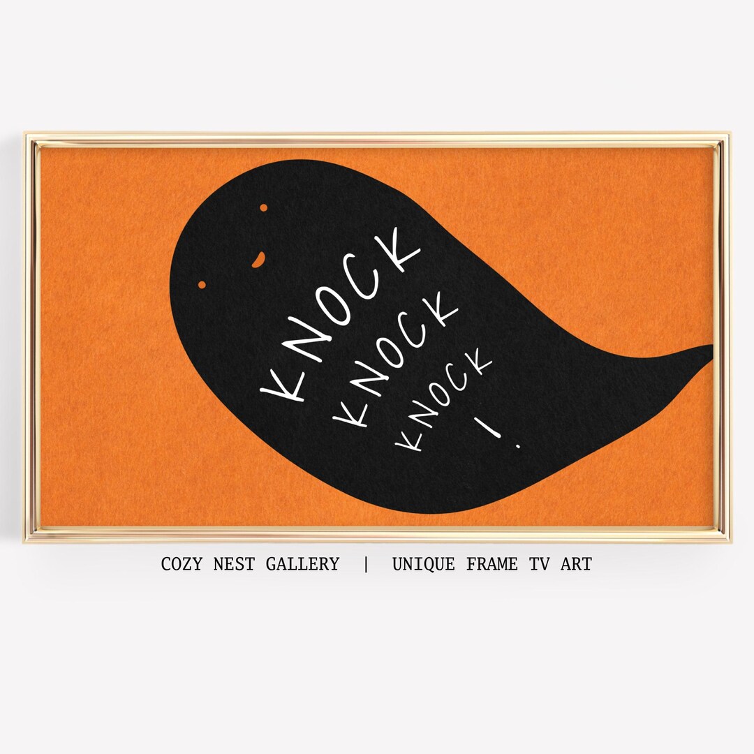 Halloween TV Art: Cute Ghost Knock Knock | СTV012 - Etsy