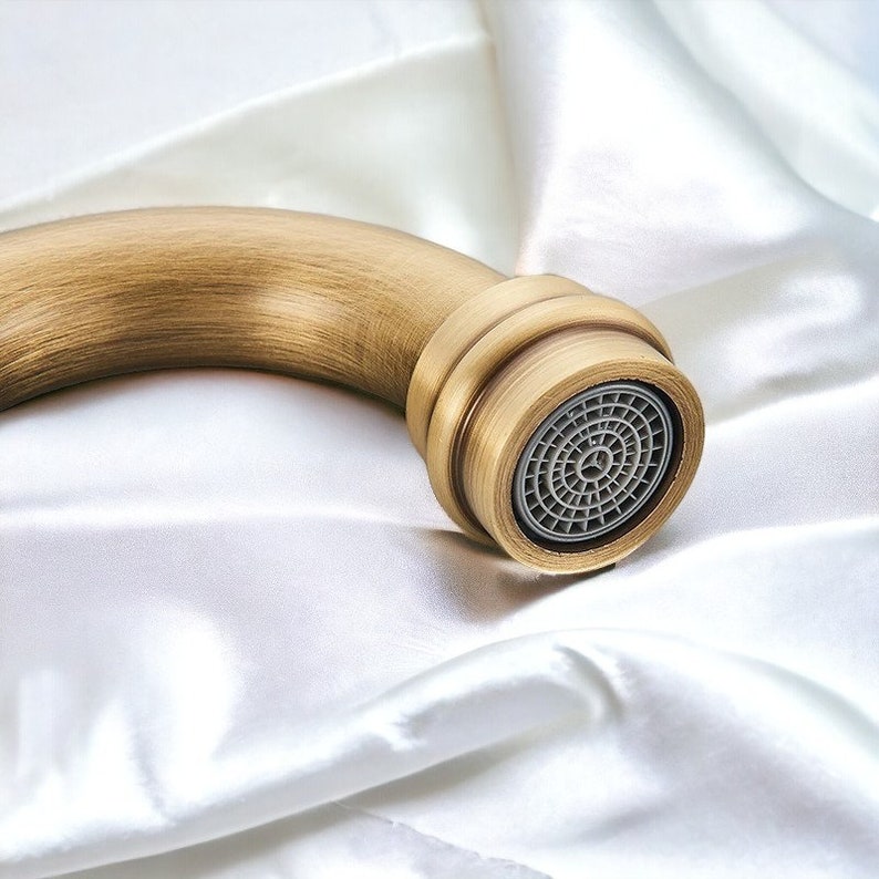 Ceramic Handle Antique Brass Kitchen Faucet , Kitchen Vanity , Bathroom ...