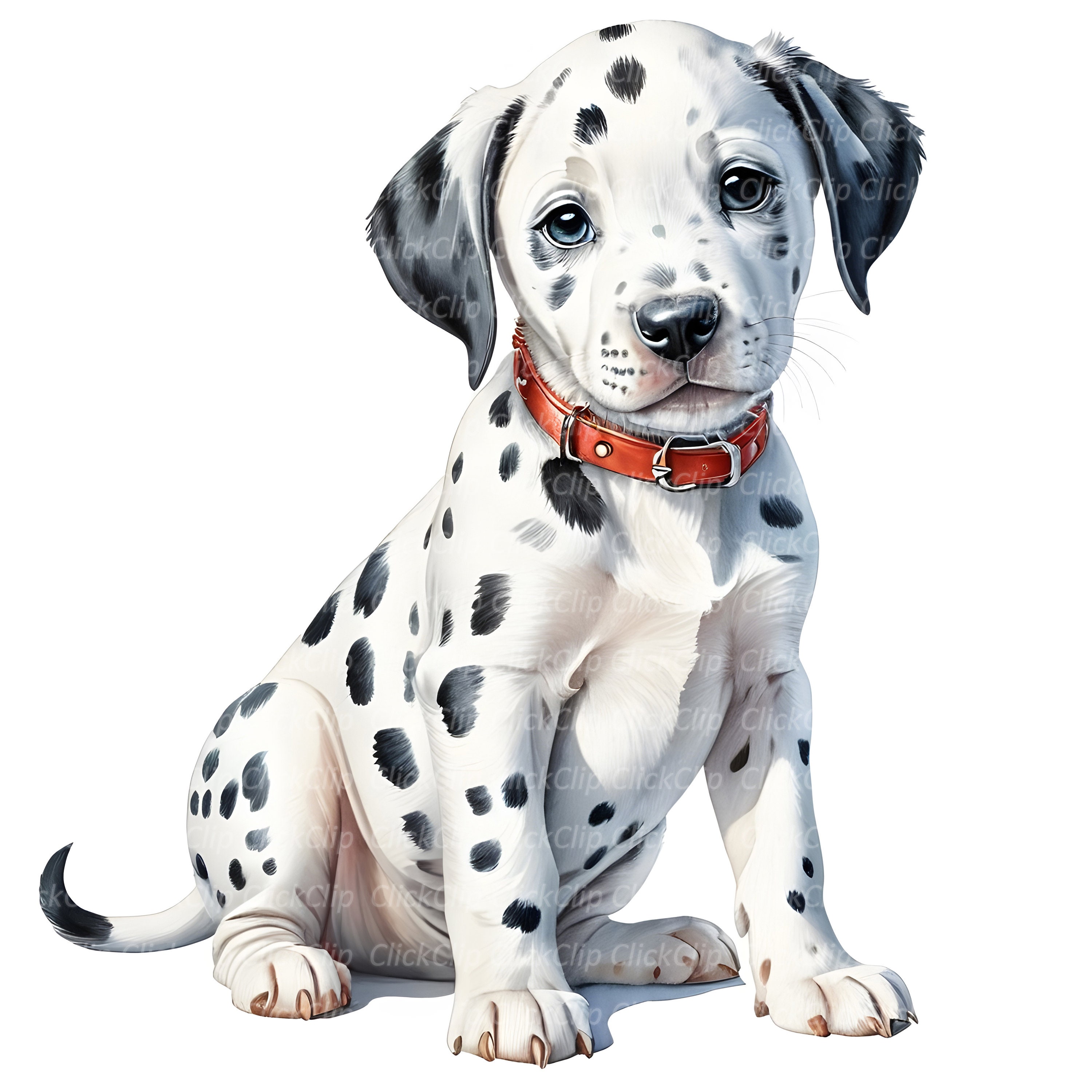 Dalmatian Puppy Clipart Dog Watercolor 12 High Quality JPG Digital ...