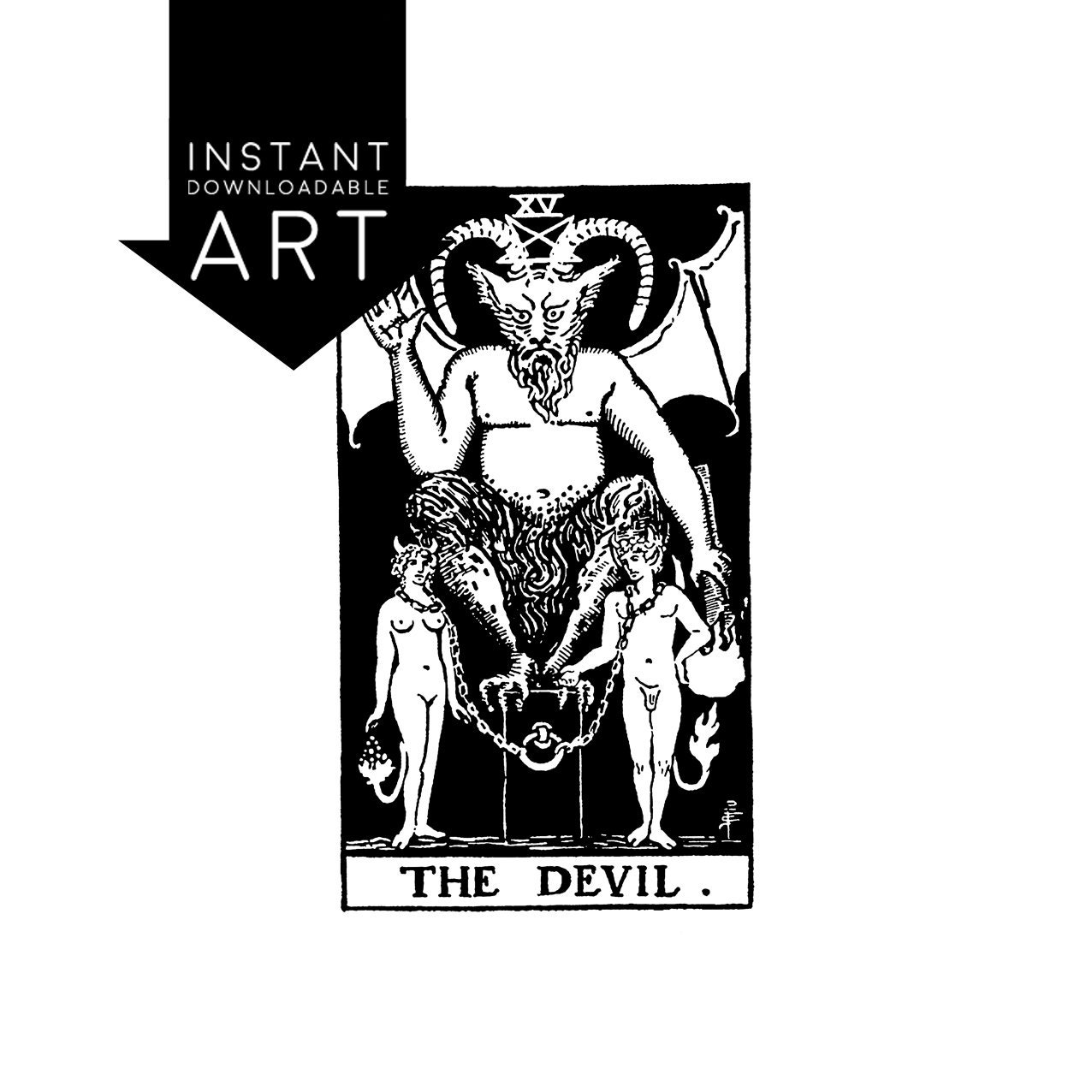 DIGITAL PRINT The Devil Tarot Card instant download | Etsy