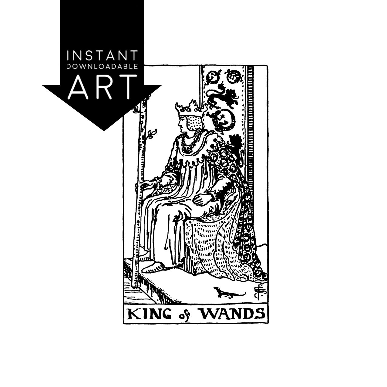 DIGITAL PRINT King of Wands Tarot Card instant download | Etsy