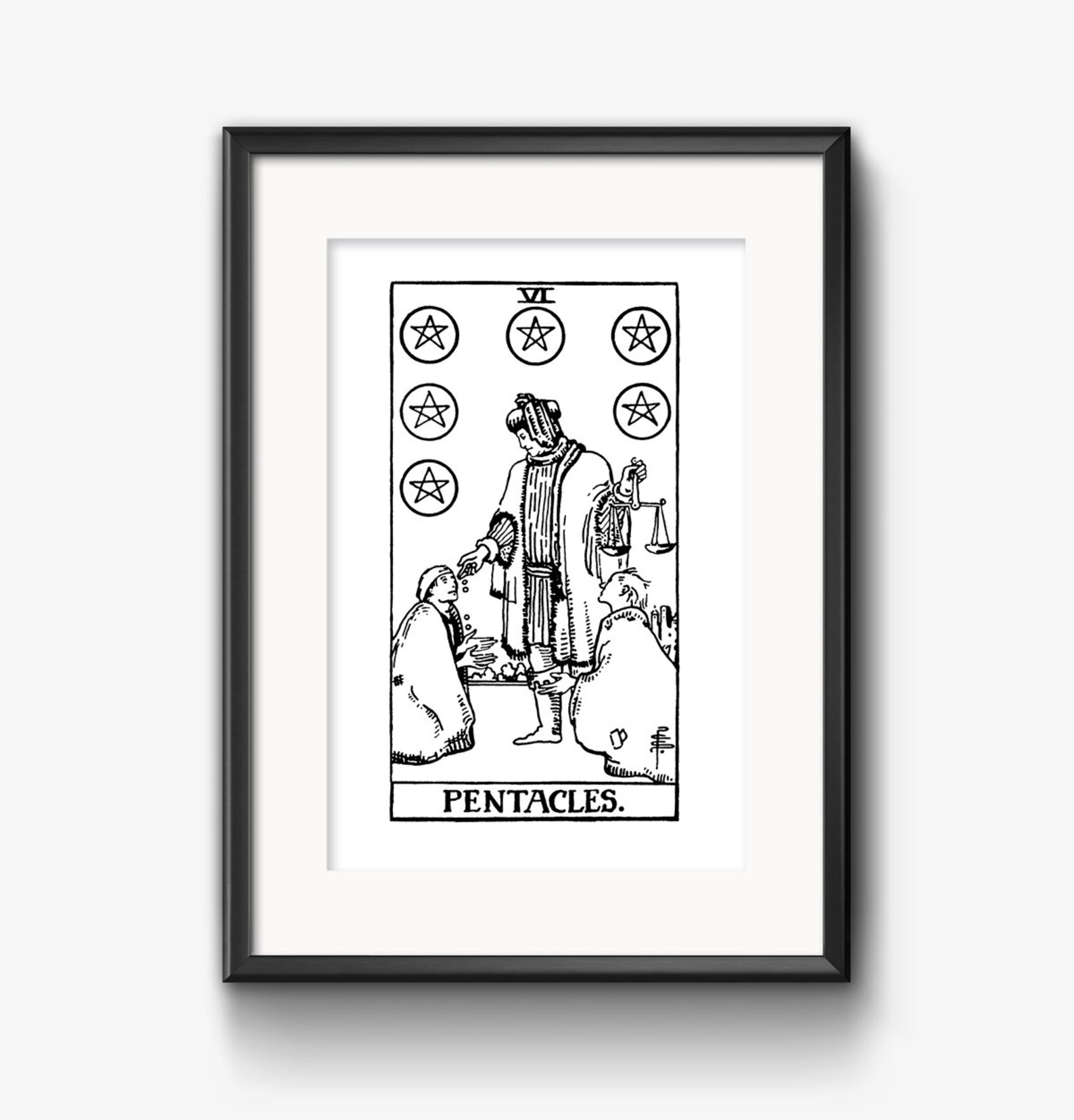DIGITAL PRINT Six of Pentacles Tarot Card Instant Download - Etsy
