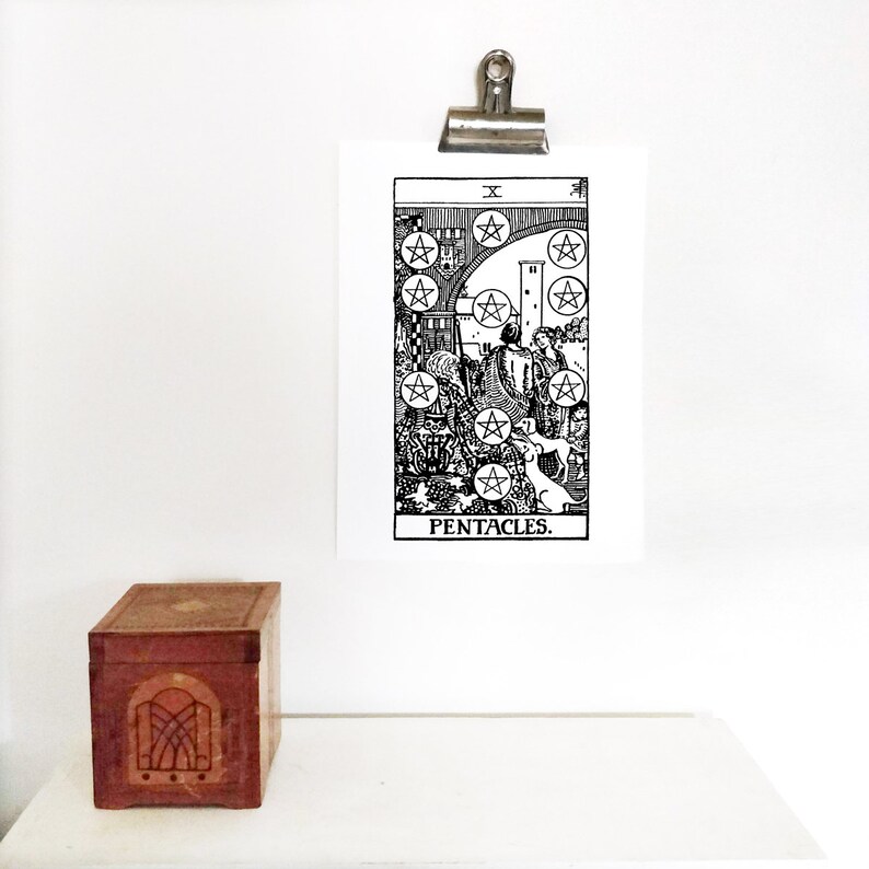 DIGITAL PRINT Ten of Pentacles Tarot Card Instant Download Rider-waite ...