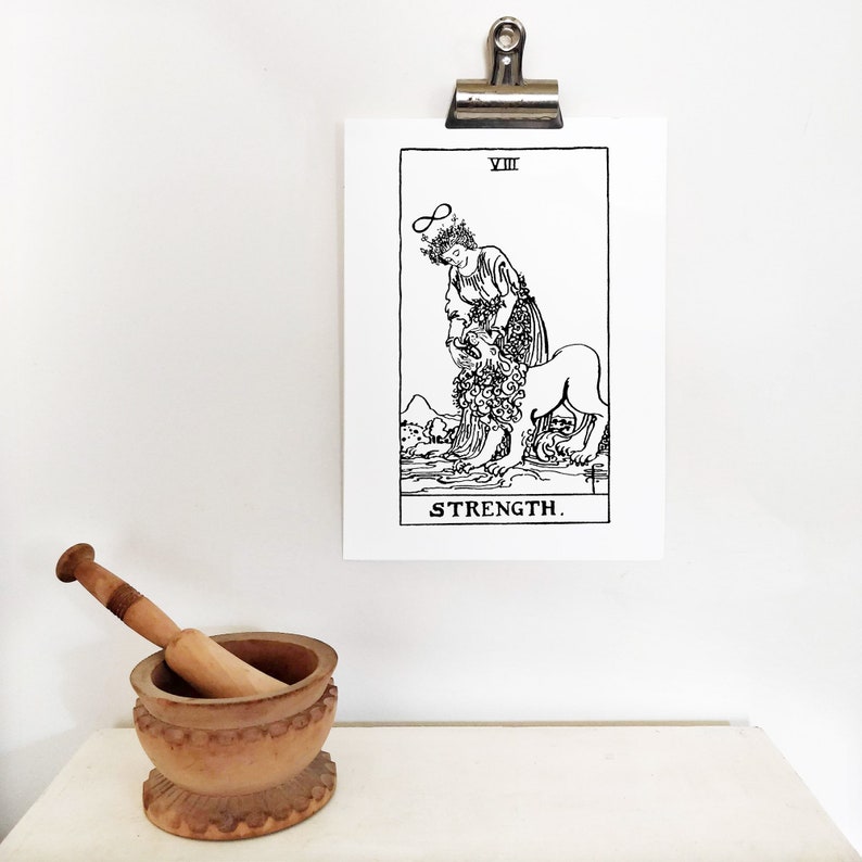 DIGITAL PRINT Strength Tarot Card Instant Download Rider-waite - Etsy