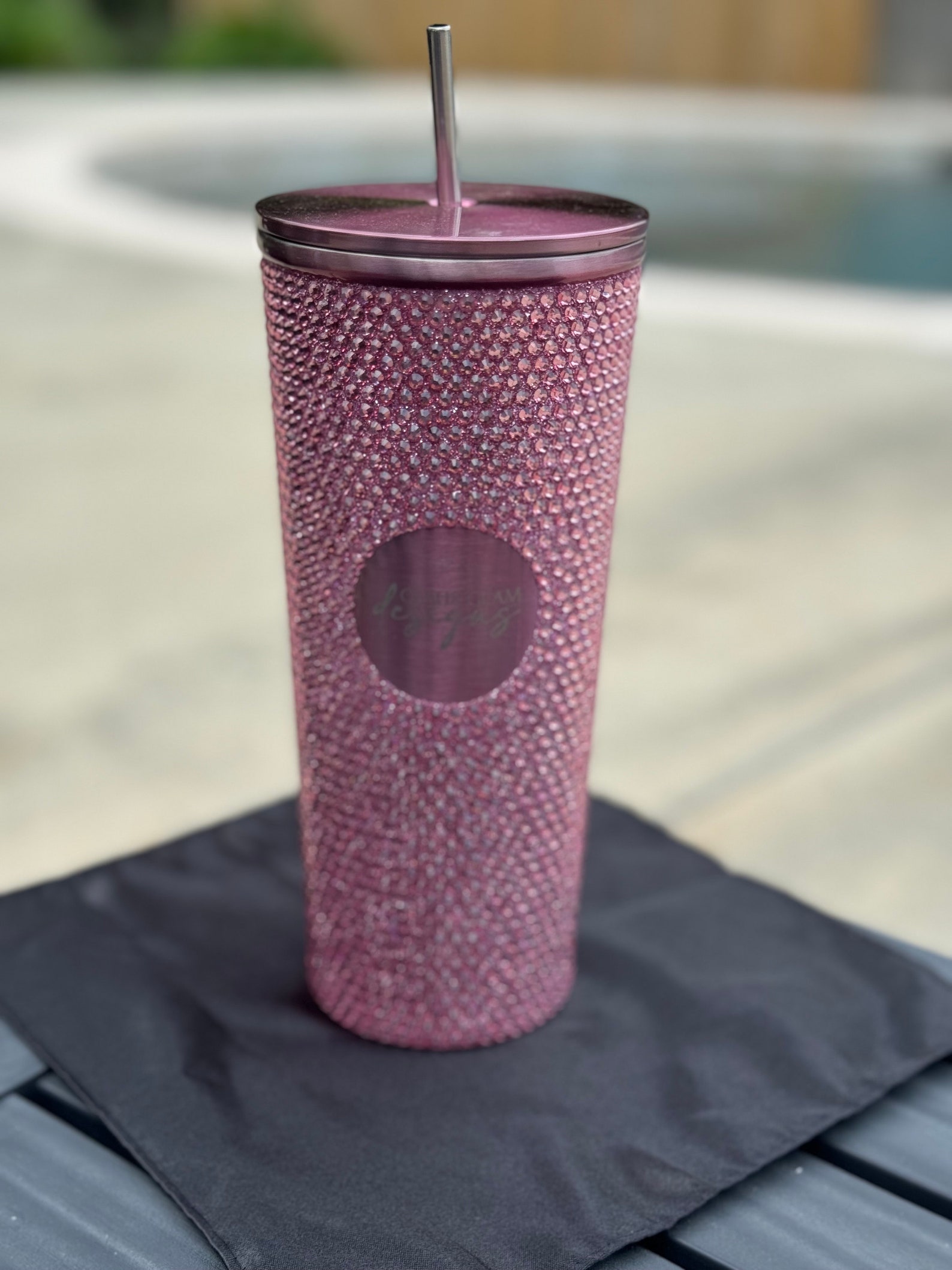 17 Ounce Rhinestone Cup Tumbler Pink Geaux Glam Designs - Etsy