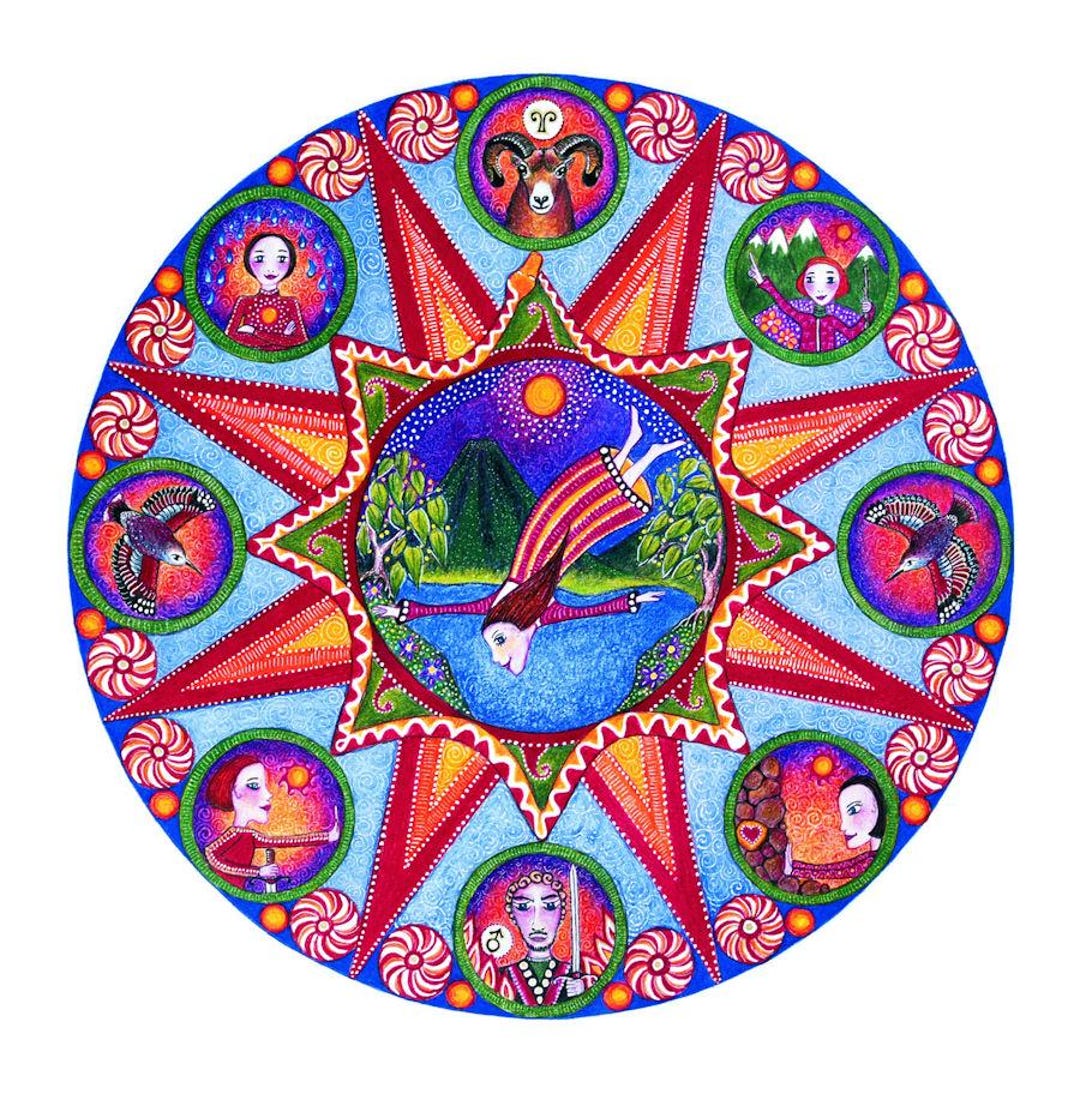 Aries Astrology Mandala Art Print - Zodiac Astrology Artwork - Gift for ...